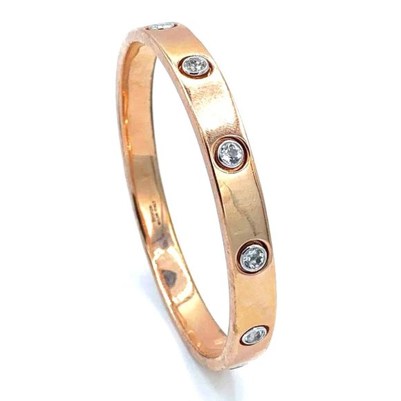QVC | Jewelry | Rose Colored Bronze White Topaz Bangle Bracelet Qvc ...